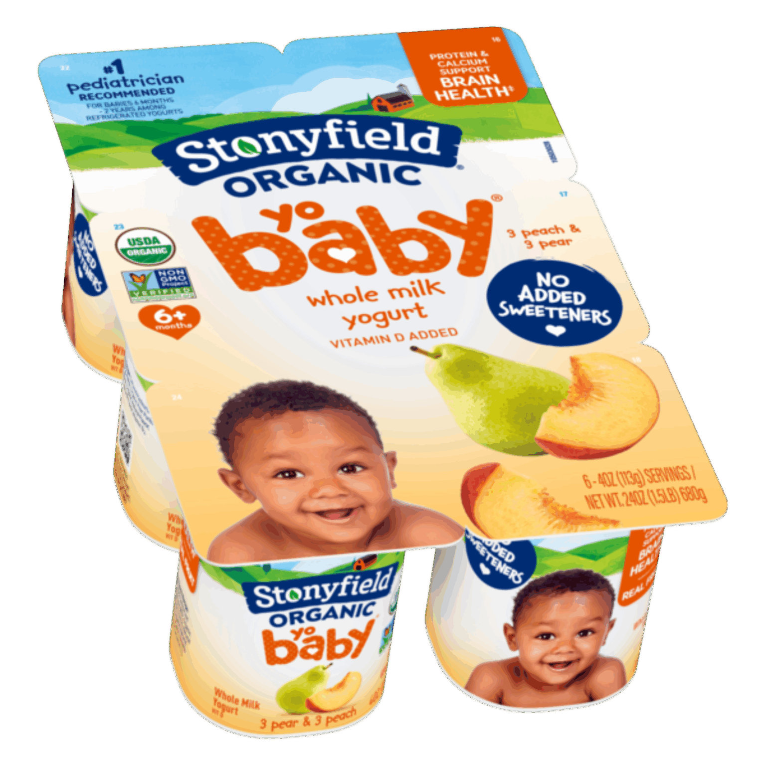 Stonyfield Organic YoBaby No Added Sweetener Whole Milk Baby Yogurt ...