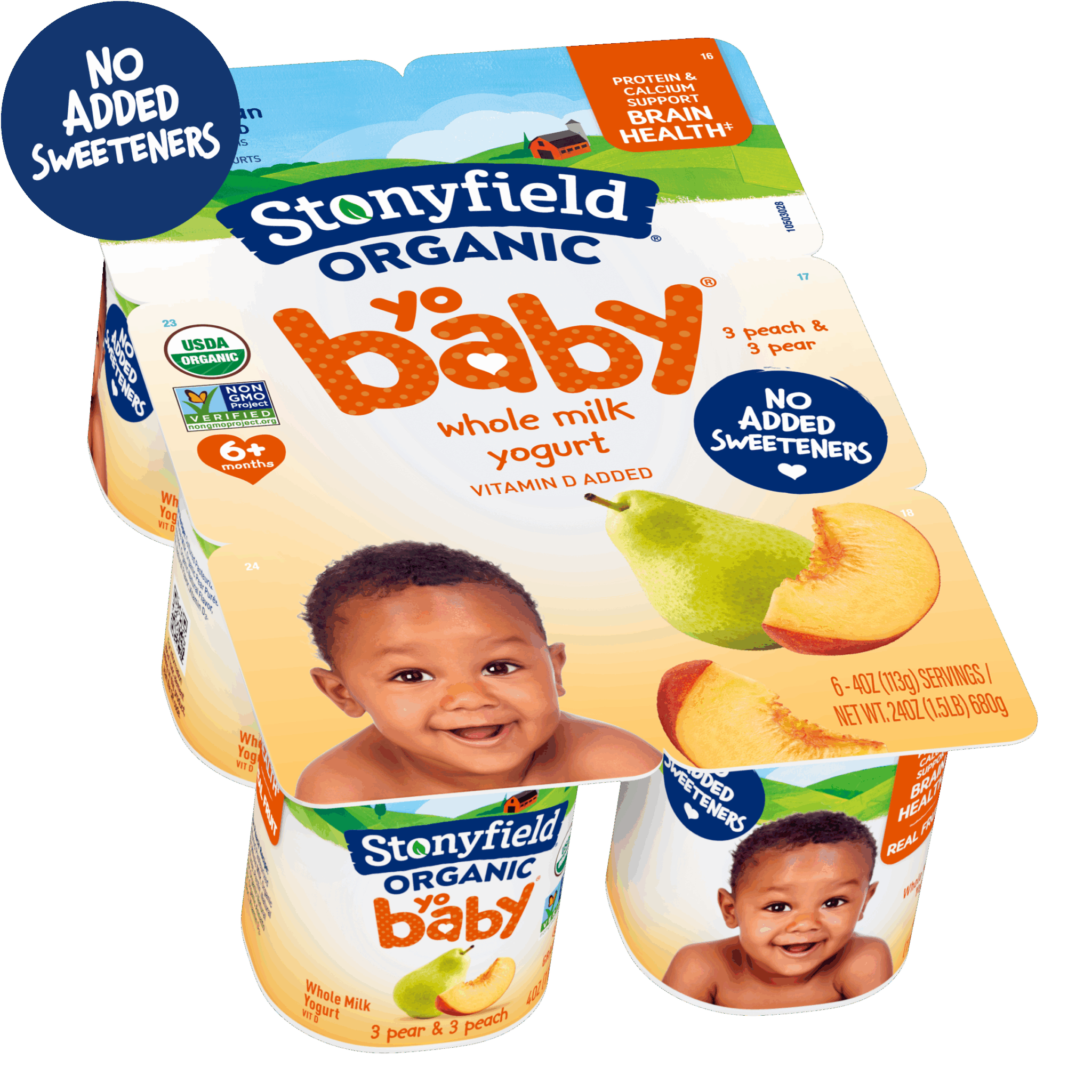 Stonyfield Organic YoBaby No Added Sweetener Whole Milk Baby Yogurt ...