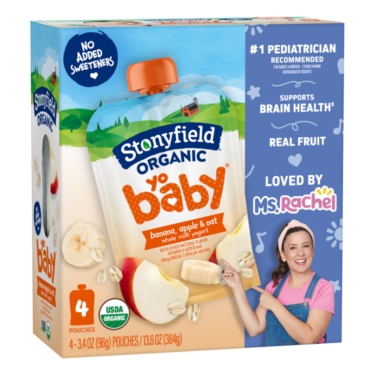 Stonyfield Organic YoBaby Whole Milk Baby Yogurt Pouches, Banana Apple ...